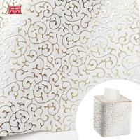 China Wholesale PVC Golden Film Embossed Synthetic Leather 0.5mm 140cm for Bag Box Notebook Fabric for sale