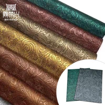 China Embossed PVC Flower Pattern Synthetic Leather 0.55mm 140cm for Wallet Boxes Shoes Notebooks Decorative Bags for sale
