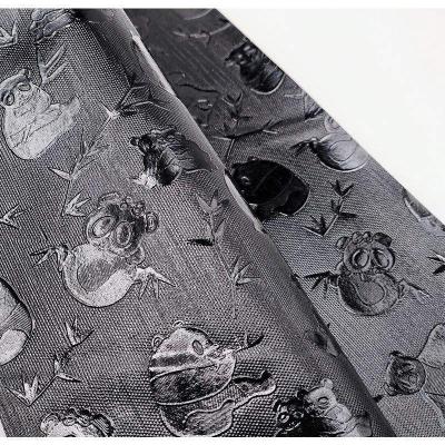 China Wholesale PVC Synthetic Leather 0.5mm 140cm Panda Grain Pattern for Wallet Box Shoes Notebook Fabric for sale