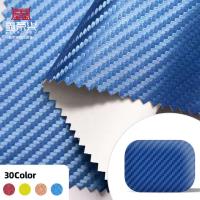 China Elastic PU Carbon Fiber Synthetic Leather Faux Leather Fabric 0.5mm 138cm for Clothing Bags Phone Cases for sale