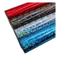 China PU Holographic Mirror Synthetic Leather - 0.7mm Thickness, 140cm Width for Shoes, Bags & Packaging for sale