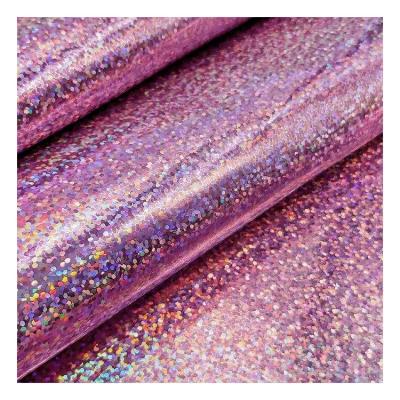 China Big Glass Grain PU Holographic Mirror Leather - 0.7mm Thickness, 140cm Width for Shoes and Handbags for sale