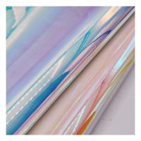 China Rainbow PU Holographic Metallic Mirror Leather - 0.8mm Thickness, 140cm Width for Shoes, Bags & Furniture for sale