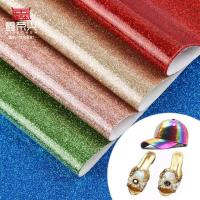 China PU Coated Glitter Faux Leather Fabric 0.5mm Thickness 140cm Width for Shoes Bags Crafts for sale