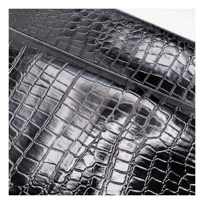 China High Gloss Stone Pattern PVC Synthetic Leather - 0.6mm Thickness, 140cm Width for Shoes and Bags for sale