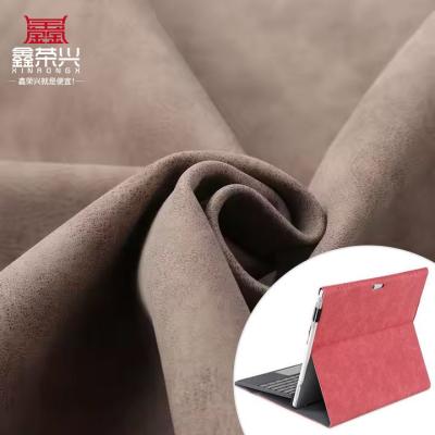 China PU Frosted Nubuck Grain Synthetic Leather 1.0mm Thick 140cm Wide for Bags Shoes Wallets for sale