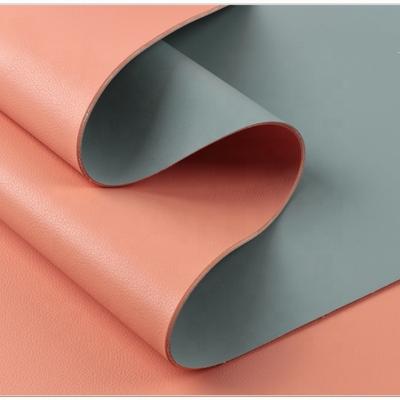 China 1.8mm Thick PVC Leather Cowhide Pattern Double Faced Artificial Leather for Furniture Bags 137cm Width for sale