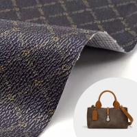 China 0.6mm Thick 140cm Wide Knitted Backing PVC Leather Synthetic Leather for Bags Furniture Home Decor for sale