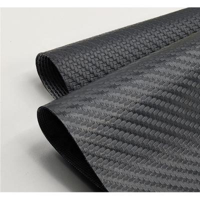 China PVC Carbon Fiber Woven Pattern Faux Leather 0.6mm 150cm Width for Sofa Car Seat Chair Upholstery for sale