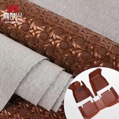 China PVC Shiny Embossed Nest Pattern Synthetic Artificial Leather Fabric 1.2mm 140cm for Car Seats Furniture for sale
