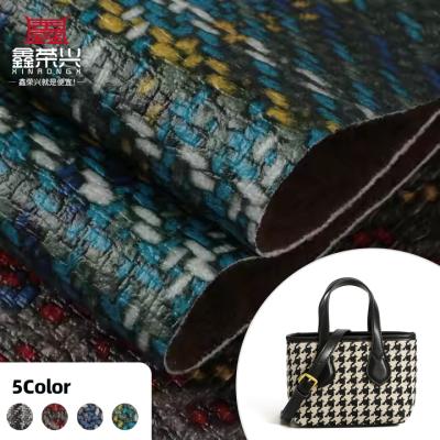 China PVC Tech Cloth Printed Scottish Plaid Faux Leather Fabric 0.9mm 137cm for Sofa Car Seat Bag for sale