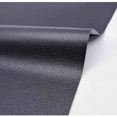 China PVC Embossed Litchi Grain Artificial Synthetic Leather 0.6mm-1.0mm for Chair Sofa Shoes Car Upholstery for sale