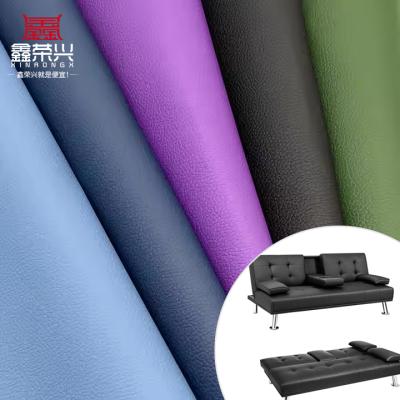 China D90 Lychee Embossed PVC Faux Leather Fabric 150cm Wide 0.8mm Thick Artificial Synthetic Leather for Sofa Bag Car Furniture for sale