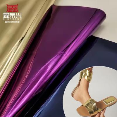 China Holographic Metallic Rainbow Mirror PU Leather 0.8mm 140cm for Handbag Shoes Notebook for sale