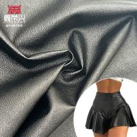 China PVC Lambskin Grain Faux Leather Stretch Blackout Waterproof Synthetic Leather 0.5mm 160cm for Garment for sale