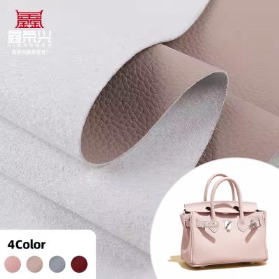 China Microfiber PU Embossed Lychee Grain Synthetic Leather 1.00mm 137cm Waterproof Stretch Fabric for Sofa Car Seat for sale