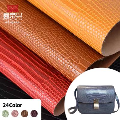 China PVC Embossed Lizard Grain Artificial Synthetic Leather 1.2mm 137cm for Bag Shoes Sofa Car Wallet Decorative Fabric for sale