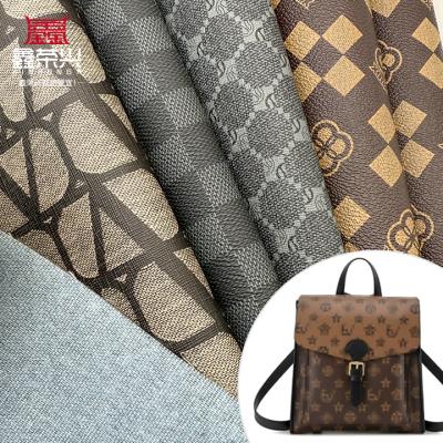 China Wholesale PVC Printed Synthetic Faux Leather Fabric 0.8mm 140cm Width for Craft Sofa Notebook Bag for sale