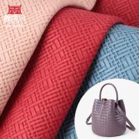 China PVC Woven Pattern Artificial Synthetic Leather 1.1mm 137cm for Bag Sofa Chair Belt Faux Leather Fabric for sale