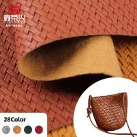 China PVC Small Woven Pattern Artificial Synthetic Leather 1.1mm 140cm for Bag Sofa Chair Belt Faux Leather Fabric for sale