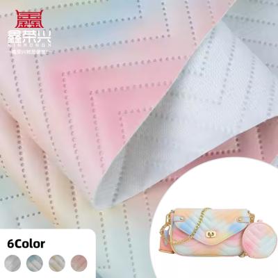 China Gradient Color Printed PU Synthetic Leather Fabric 0.9mm 137cm for Sofa Bag Decoration for sale