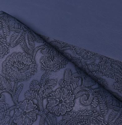 China PVC Flower Pattern Embossed Synthetic Leather 1.0mm 140cm for Bag Placemat Shoes Decorate Box Faux Leather Fabric for sale
