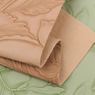 China PVC 126 Flower Pattern Embossed Synthetic Leather 1.0mm 140cm for Bag Shoes Placemat Decoration for sale
