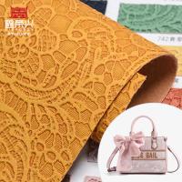 China PVC Rose Flower Pattern Embossed Synthetic Leather 1.0mm 140cm Width for Bag Shoe Decoration for sale