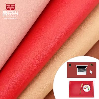 China PVC Calfskin Grain Double Face Synthetic Leather 1.8mm 140cm Embossed Faux Leather for Bag Wallet Craft for sale
