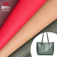 China 1.8mm Thick PVC Weave Synthetic Faux Leather 140cm Width Embossed Stretch for Bag Sofa Shoe Craft for sale