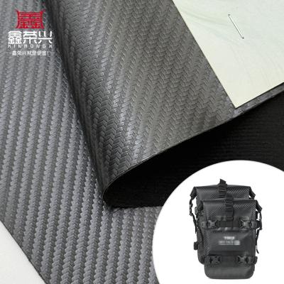 China 1.0mm Thick Carbon Fiber PVC Waterproof Embossed Faux Leather 140cm Width for Furniture Car Bags Sofa for sale