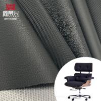 China PVC Synthetic Leather Embossed Litchi Punch Pinhole Texture 0.6mm 140cm Width for Furniture Car Bag for sale