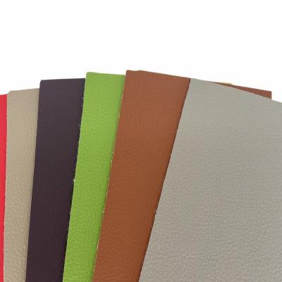 China PVC Wearproof Embossed Litchi Grain Artificial Synthetic Leather 1.0mm 137cm for Car Seat Sofa Chair Faux Fabric for sale