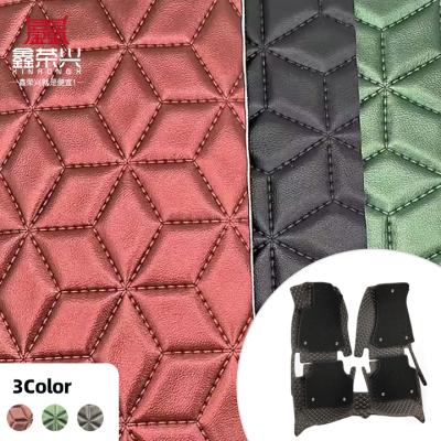 China Custom PVC Diamond Embroidery Quilted Pearly Synthetic Leather 7mm Needle Punch Foam for Car Seat Sofa for sale