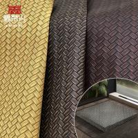 China PVC Big Mat Weave Pattern Synthetic Leather Fabric 0.6mm 140cm for Shoes Furniture Packaging for sale