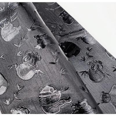 China Wholesale PVC Synthetic Leather 0.5mm 140cm Panda Grain Pattern for Wallet Box Shoes Notebook Fabric for sale