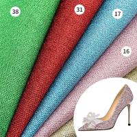 China Lightning Coarse Glitter PVC Synthetic Leather 0.7mm 140cm Width for Shoe Lining Luggage Craft for sale