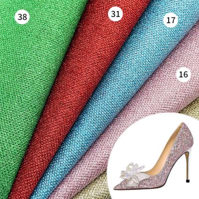 China Lightning Coarse Glitter PVC Synthetic Leather 0.7mm 140cm Width for Shoe Lining Luggage Craft for sale