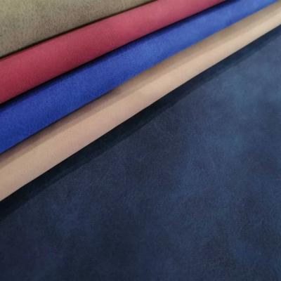 China PU Nubuck Leather Synthetic Fabric 0.8mm Thickness 1.37m Width for Shoes Bags Notebooks for sale