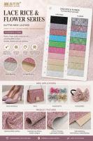 China XR Glitter Synthetic Leather – Rice Pattern & Floral Pattern for sale