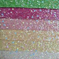 China XR Holographic Chunky Glitter Synthetic Leather for sale