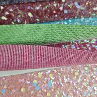 China XR Holographic Chunky Glitter Synthetic Leather for sale