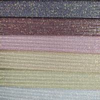 China Straight Stripe Glitter Mesh Leather 1.4mm PVC Synthetic Fabric for Bags and Shoes for sale