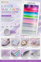 China Laser Macaron Holographic Synthetic Leather for sale