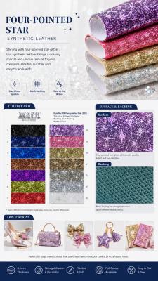 China Four-Pointed Star Synthetic Leather 1.4mm Thick PVC PU for Bags Shoes Furniture for sale