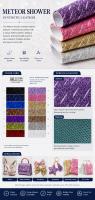 China Meteor Shower Faux Leather Stardust Glitter Synthetic Leather 1.4mm Fleece Backed Craft Material for sale