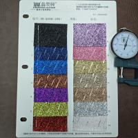 China Meteor Shower Faux Leather Stardust Glitter Synthetic Leather 1.4mm Fleece Backed Craft Material for sale