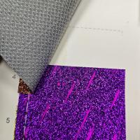 China Meteor Shower Faux Leather Stardust Glitter Synthetic Leather 1.4mm Fleece Backed Craft Material for sale