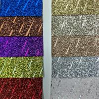 China Meteor Shower Faux Leather Stardust Glitter Synthetic Leather 1.4mm Fleece Backed Craft Material for sale
