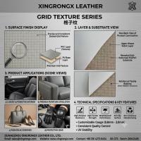 China GRID TEXTURE SERIES Synthetic Packaging Leather products engineered for durability and style in packaging footwear clothing and furniture manufacturing for sale